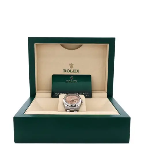 ROLEX Oyster Perpetual Pink Automatic Watch Stainless Steel 34
