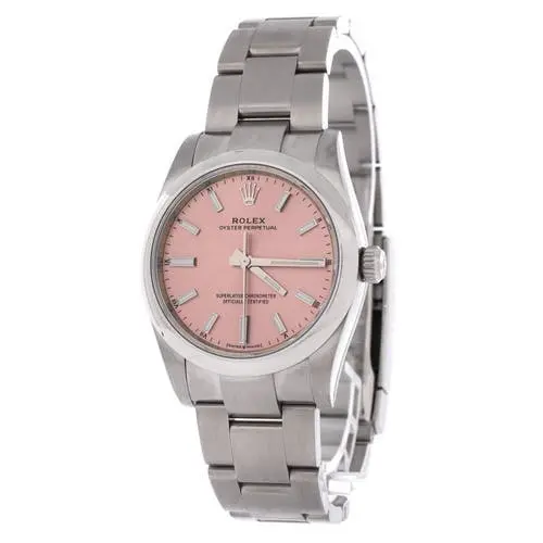 ROLEX Oyster Perpetual Pink Automatic Watch Stainless Steel 34