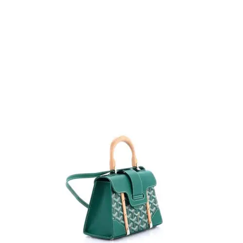 Goyard Structured Saigon Top Handle Bag Coated Canvas With Leather Mini