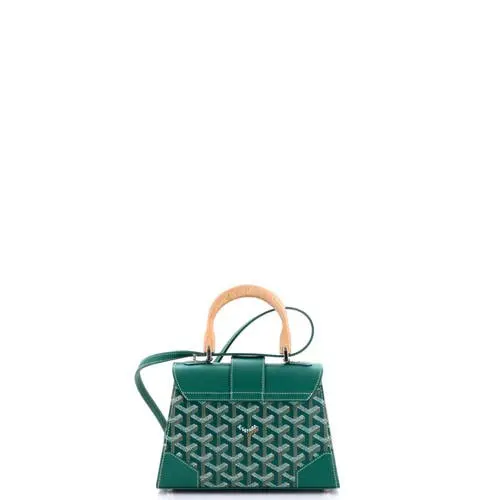 Goyard Structured Saigon Top Handle Bag Coated Canvas With Leather Mini
