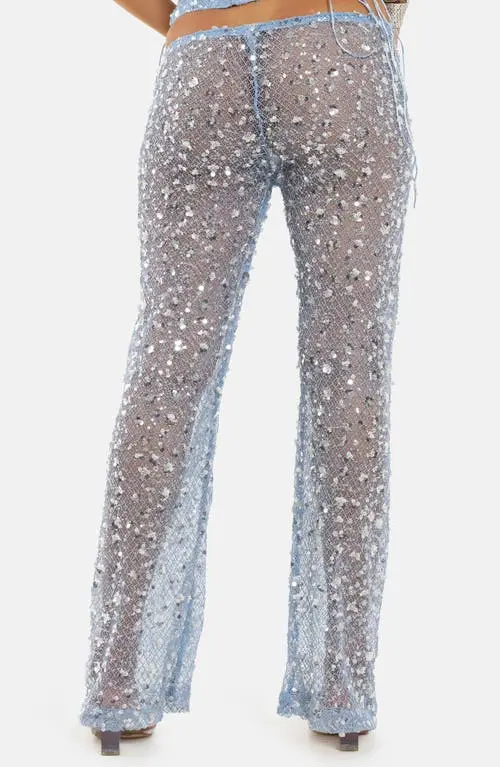 JADED LONDON Sequin Embellished Sheer Lace Pants