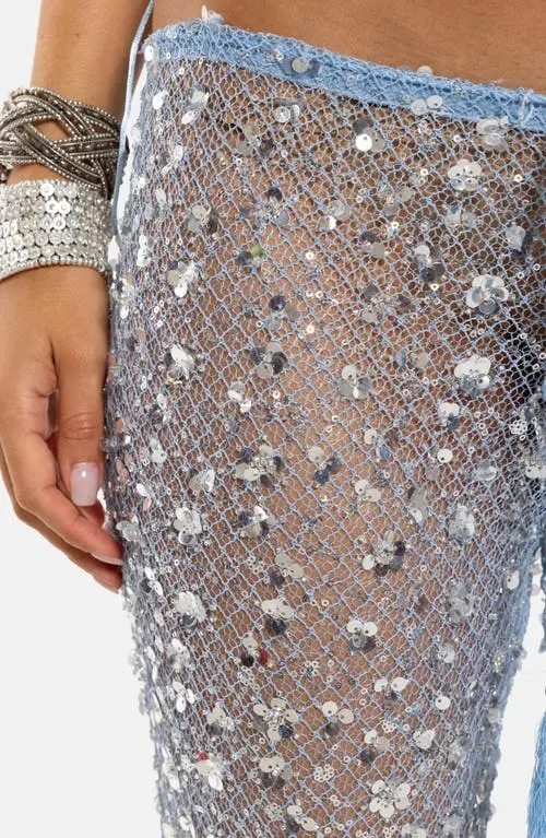 JADED LONDON Sequin Embellished Sheer Lace Pants