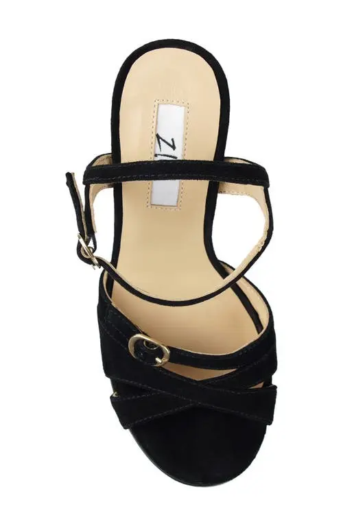ZIGI Harbor Ankle Strap Platform Sandal - Black Suede