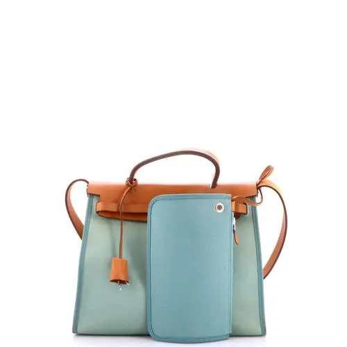 Hermès Herbag Zip Leather And Toile 31