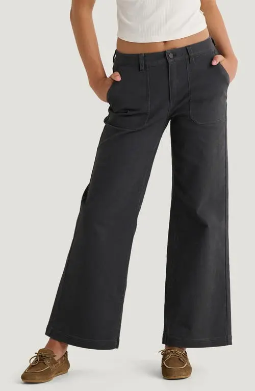 FREE FLY Wide Leg Stretch Cotton Pants - Anthracite