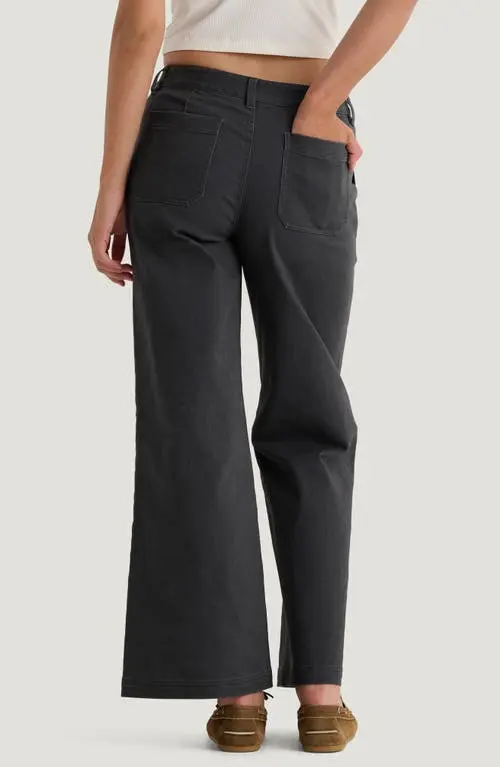 FREE FLY Wide Leg Stretch Cotton Pants - Anthracite