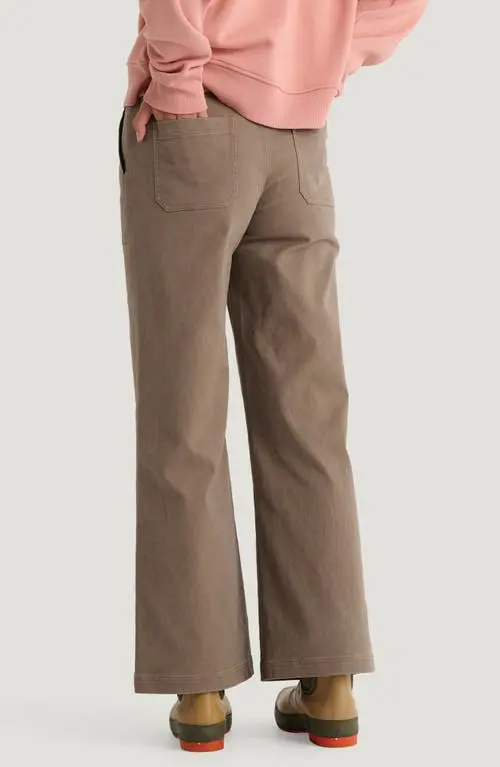 FREE FLY Wide Leg Stretch Cotton Pants - Fossil