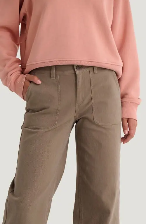 FREE FLY Wide Leg Stretch Cotton Pants - Fossil