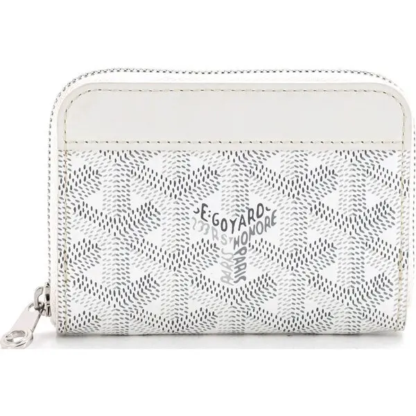 Goyard Matignon Zip Wallet Coated Canvas With Leather Pm