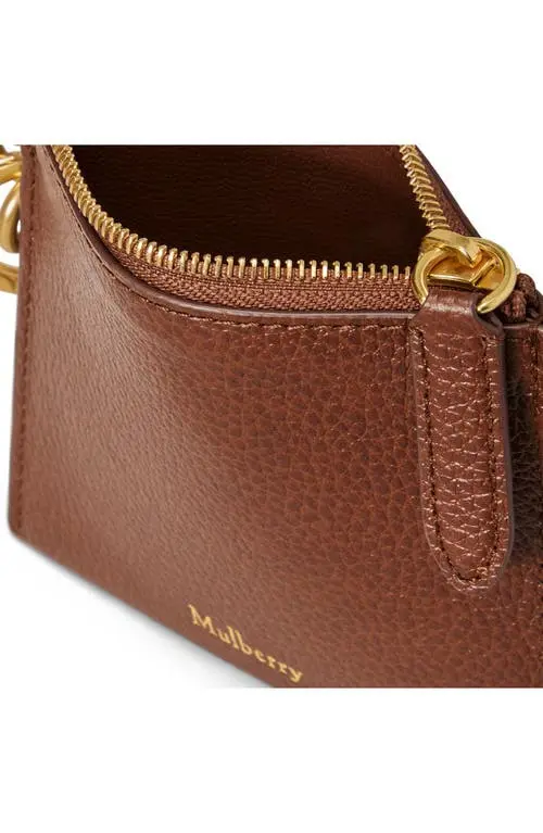 Mulberry Clip Zipped Leather Card Pouch - Oak