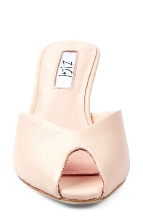 ZIGI Birdey Peep Toe Mule - Blush Leather