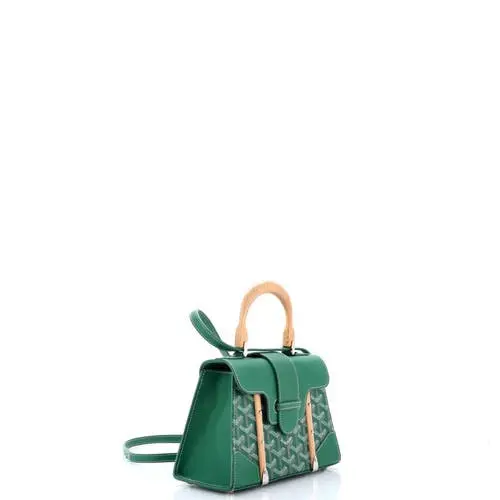 Goyard Structured Saigon Top Handle Bag Coated Canvas With Leather Mini