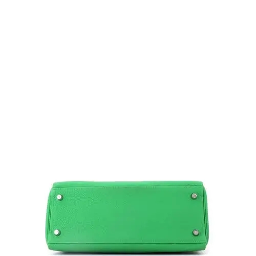 Hermès Kelly Handbag Togo With Palladium Hardware 28 - Green