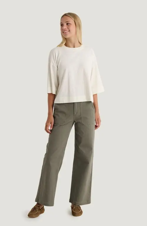 FREE FLY Heavyweight Cotton Crop T-shirt - Bone