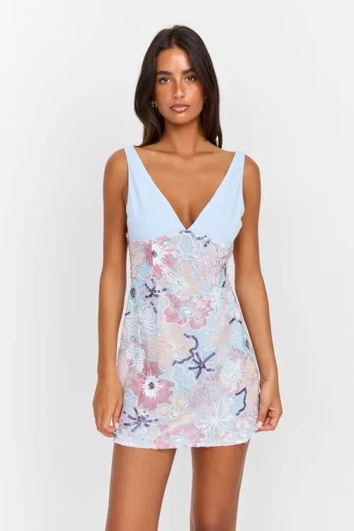 SASHA THERESE Atlas Mini Dress - Blue