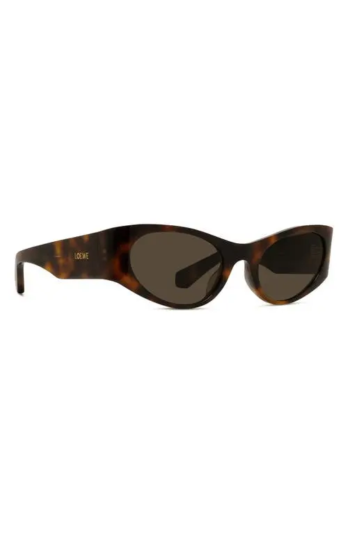 Loewe Signature Cat Eye Sunglasses - Dark Havana/brown