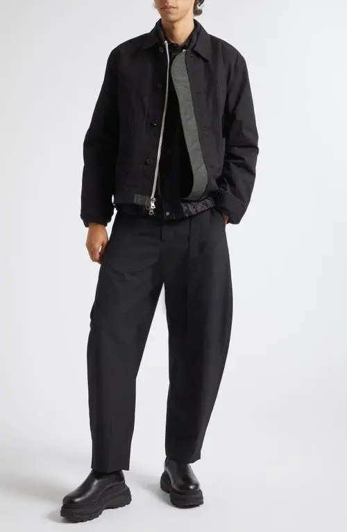 Sacai Barrel Leg Suiting Pants With Detachable Belt