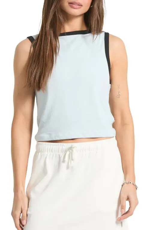 Brixton Garment Dye Crop Ringer Tank - Blue Aura