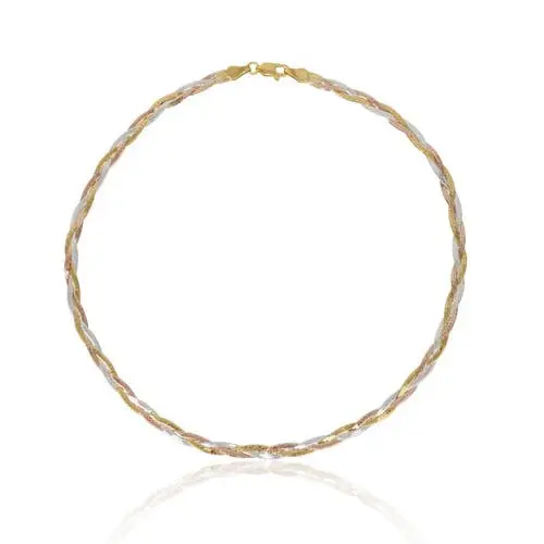 SPERO LONDON Rose And Silver Spiral Sterling Silver Flat Necklace - Gold