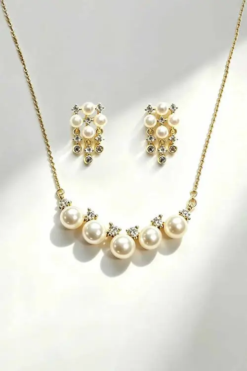 CLASSICHARMS Celeste Pearl Jewelry Set - Gold