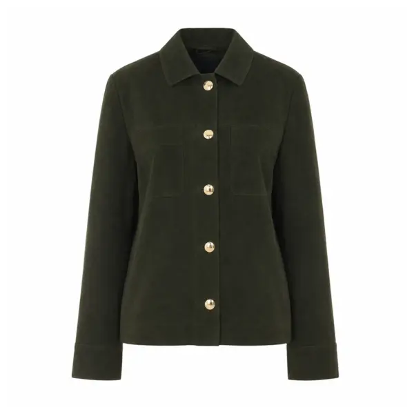 Max Mara Suede Shirt Jacket - Green