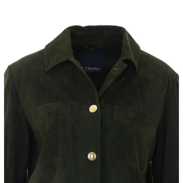 Max Mara Suede Shirt Jacket - Green