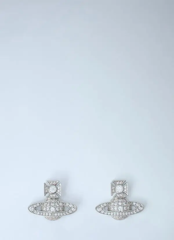 VIVIENNE WESTWOOD Carmela Bas Relief Earrings With Crystal Embellishment - Silver