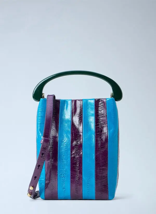 Dries Van Noten Striped Handle Handbag - Blue