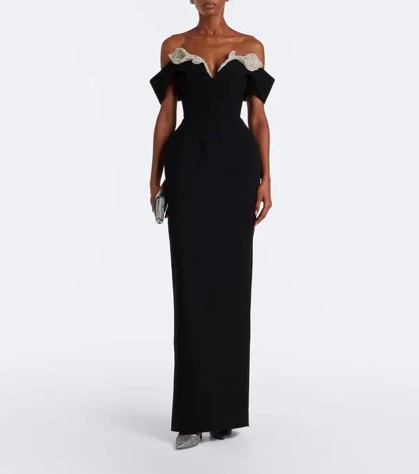 Rachel Gilbert Oscar Off-the-shoulder Corset Gown