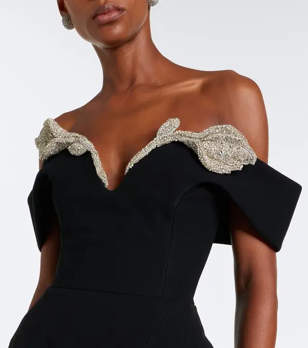 Rachel Gilbert Oscar Off-the-shoulder Corset Gown