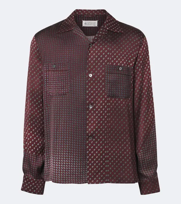 MAISON MARGIELA Paisley Satin Shirt - Burgundy