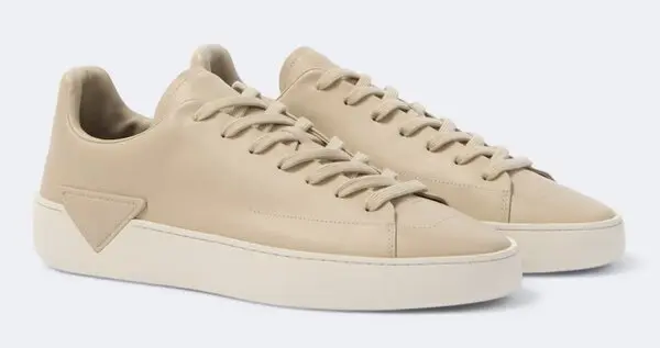 Prada Court Leather Sneakers - Beige