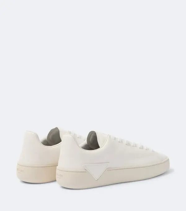 Prada Leather Lace-up Sneakers - White