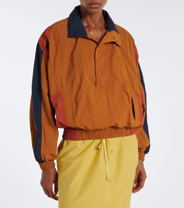 Saint Laurent Cassandre Technical Faille Jacket - Brown