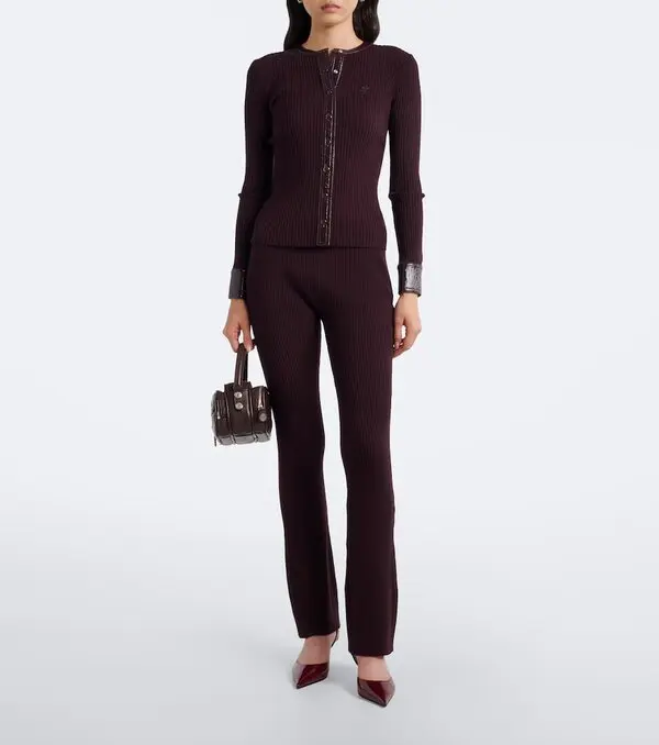 COURREGES Courrèges Ribbed-knit Flared Pants