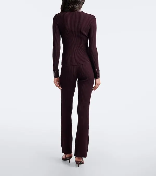 COURREGES Courrèges Ribbed-knit Flared Pants