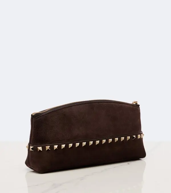 Valentino Garavani Rockstud Small Suede Pouch