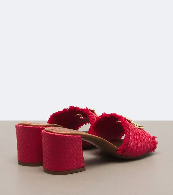 Dolce & Gabbana Woven Mules With Gold Tone Dg Hardware