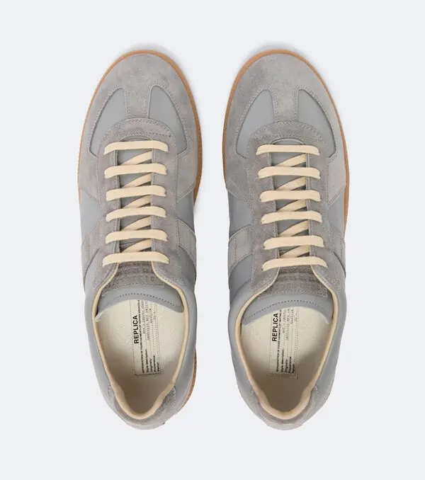 MAISON MARGIELA Replica Suede-trimmed Leather Sneakers