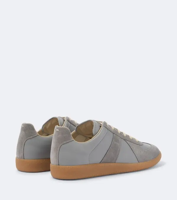 MAISON MARGIELA Replica Suede-trimmed Leather Sneakers