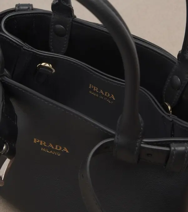 Prada Small Leather Top-handle Bag - Black