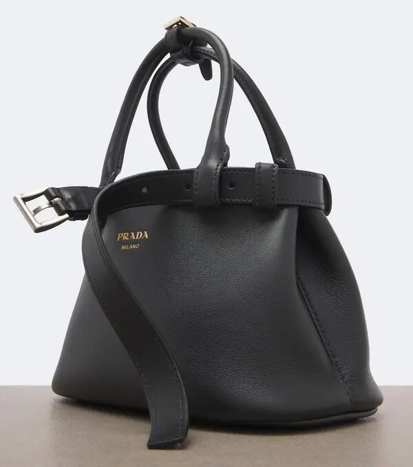 Prada Small Leather Top-handle Bag - Black