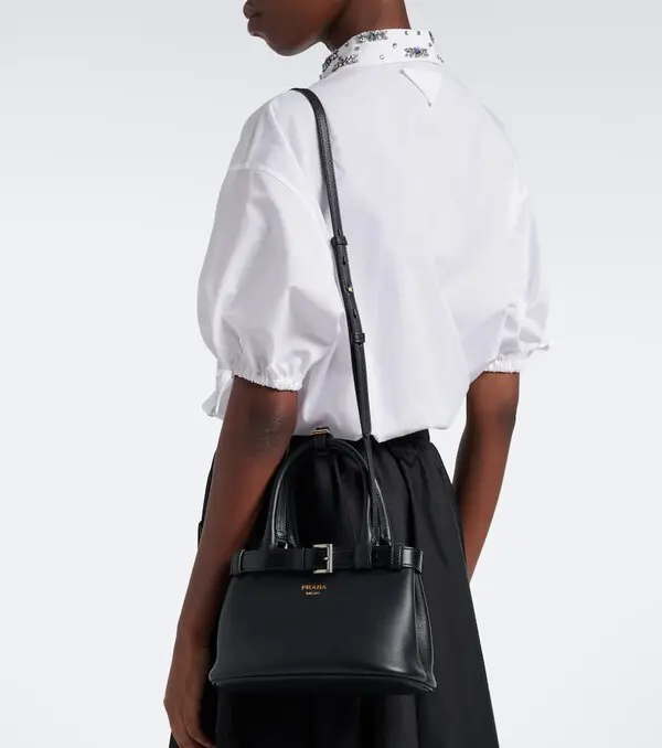 Prada Small Leather Top-handle Bag - Black