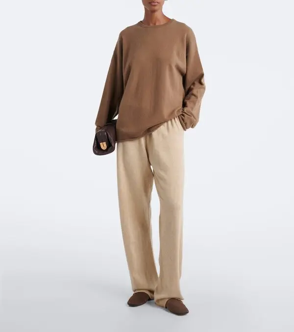 Extreme Cashmere N°479 Runaway Cashmere-blend Straight Pants