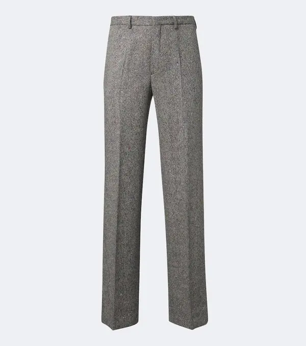 Dries Van Noten Checked Wool Straight Pants