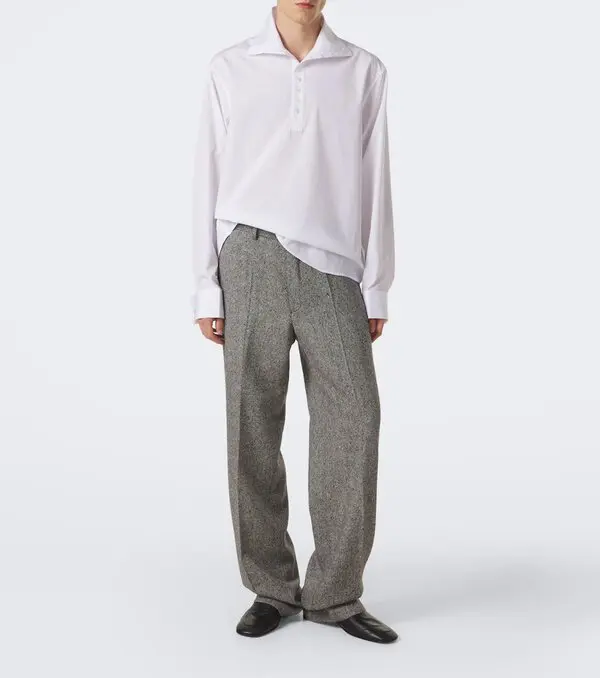 Dries Van Noten Checked Wool Straight Leg Pants