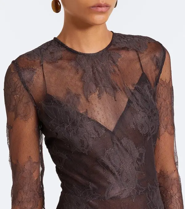 Alex Perry Lace Gown Cacao