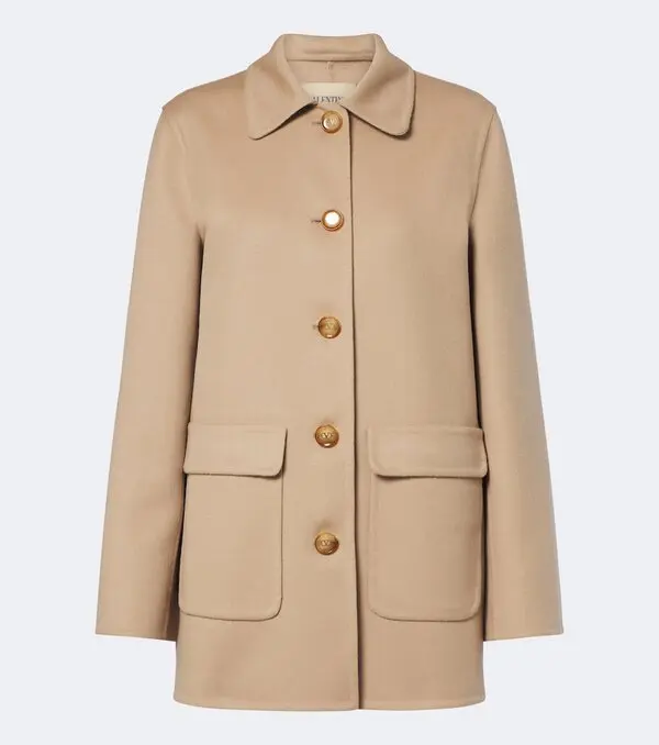 Valentino Garavani Vlogo Wool And Cashmere Jacket - Brown