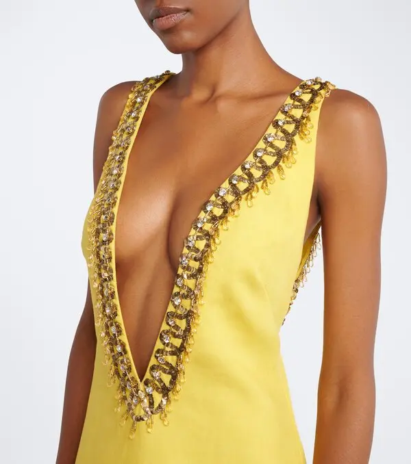 Valentino Garavani Embellished Linen Gown