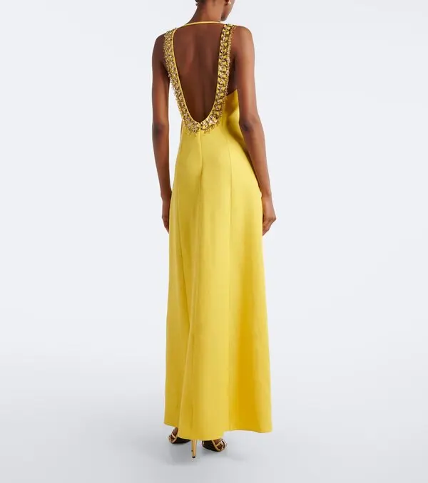 Valentino Garavani Embellished Linen Gown